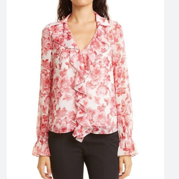 Ted Baker London | Tops | Ted Baker Women Laurent Ruffle Front Blouse ...